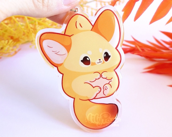 Fennec Fox Mochimal Acrylic Keychain | Cute Animal Charm - Etsy