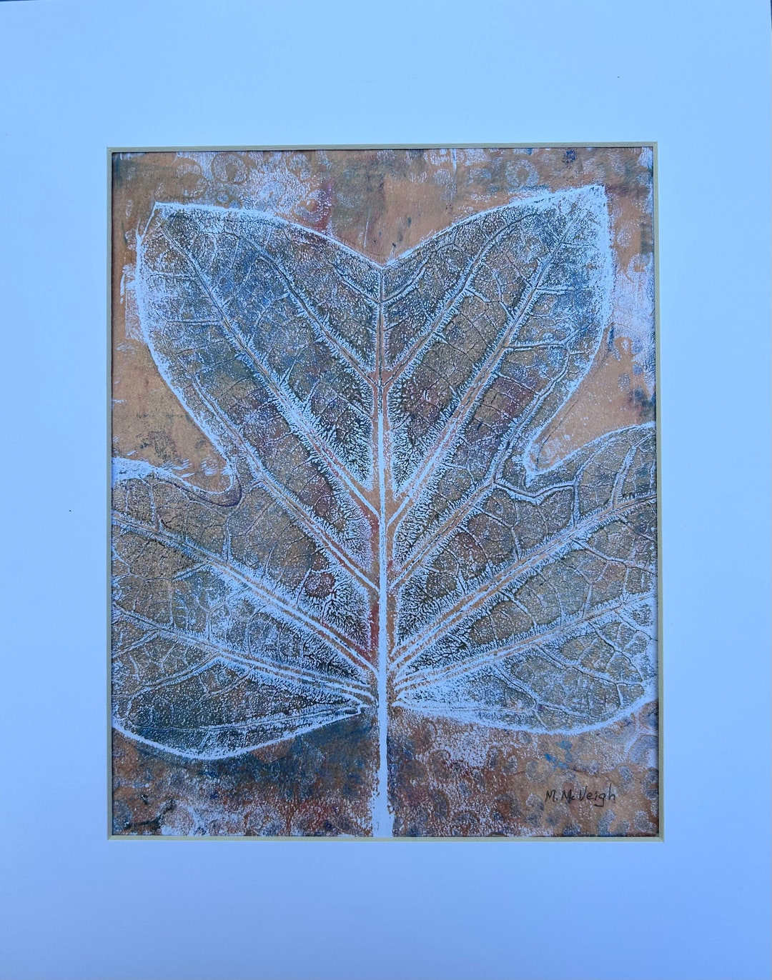 Leaf Botanical Hand Pulled Print-copper - Etsy