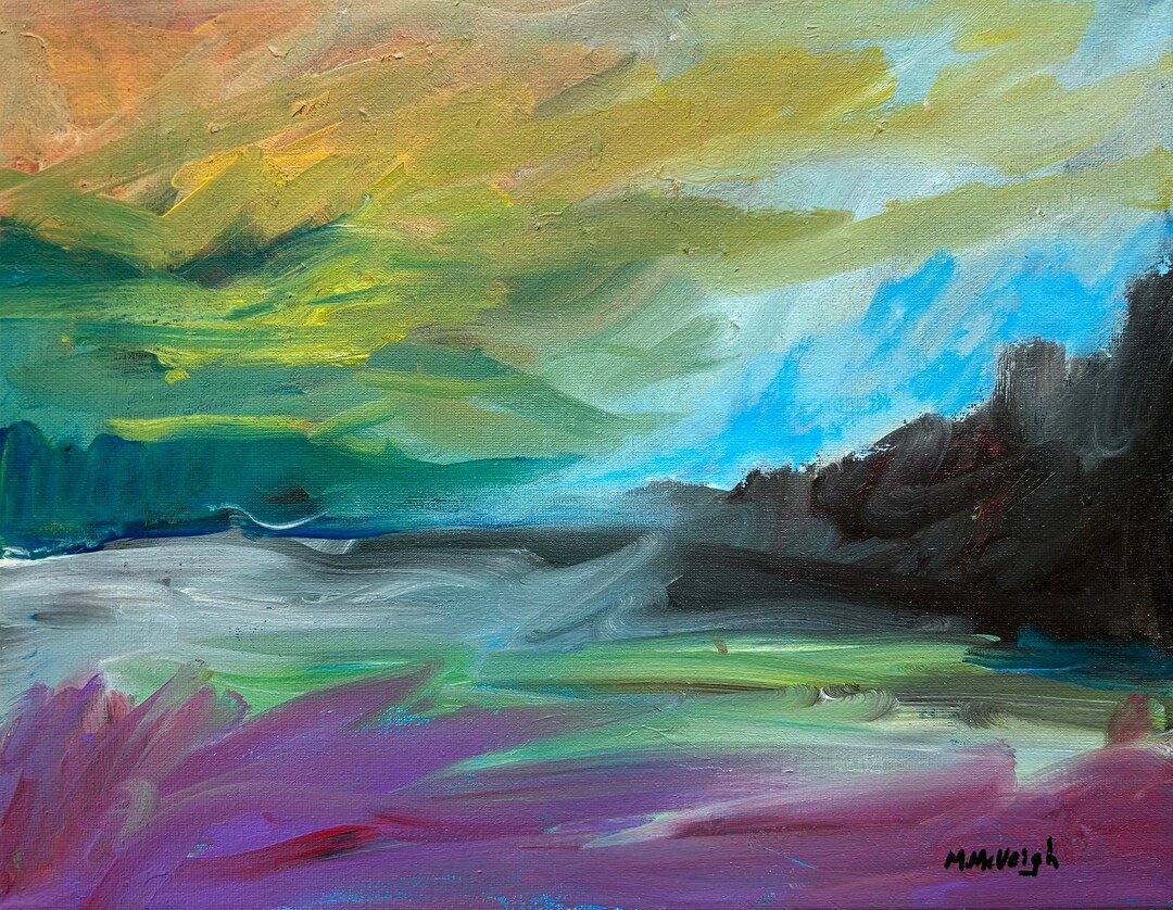 Over the Rainbow Abstract Landscape - Etsy