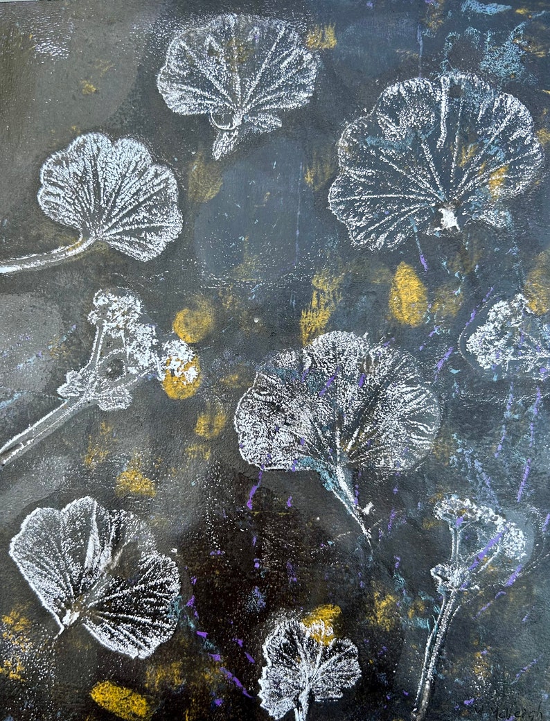 Leaf Pattern Botanical Hand Pulled Print- Multi Colored - Etsy