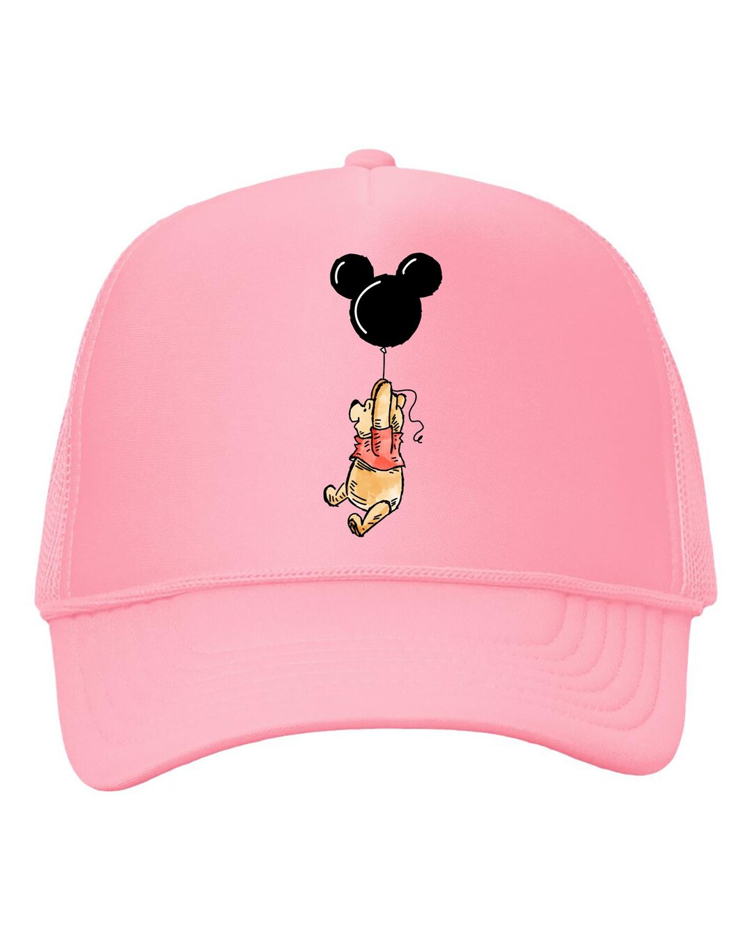 Pooh Mickey Ears Balloon Foam Mesh-back Trucker Cap, Disneyworld ...