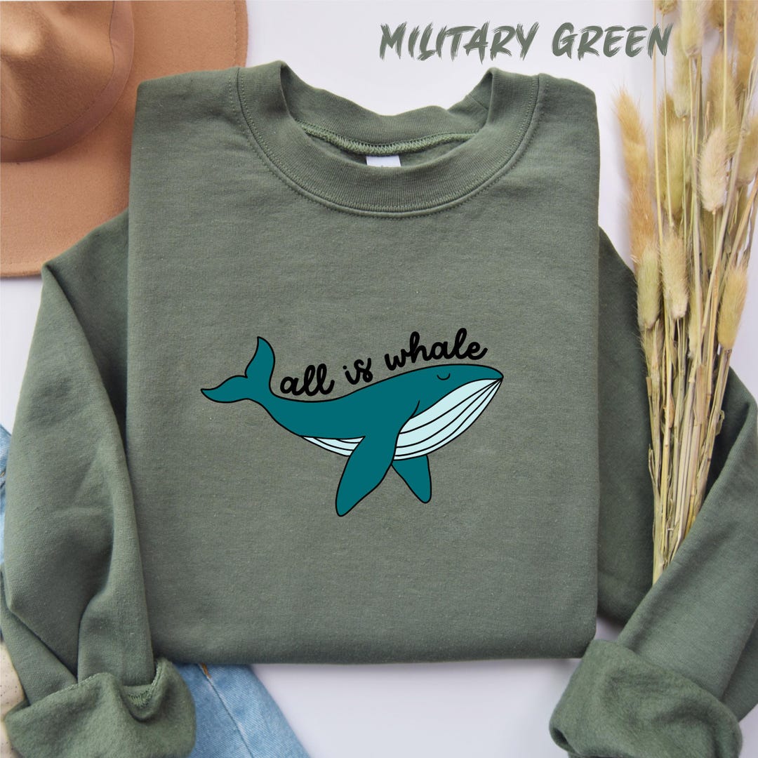 Funny Whale Sweater, All is Whale, Cute Boho Whale Sweater for Women ...