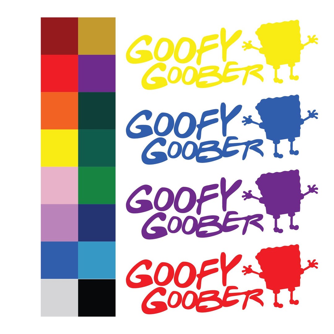 Spongebob Squarepants Goofy Goober Funny Cartoon Vinyl Decal Kids - Etsy