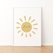 Smiling Sun Poster, Happy Sun Printable, Yellow Sun Print, Boho Nursery ...