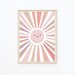 Happy Sun Poster, Pastel Pink Print, Nursery Printable, Toddler Nursery ...