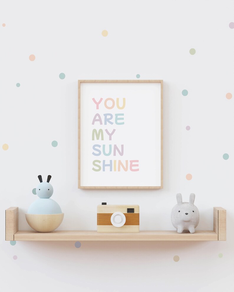 You Are My Sunshine Poster, Pastel Rainbow Print, Nursery Printable ...