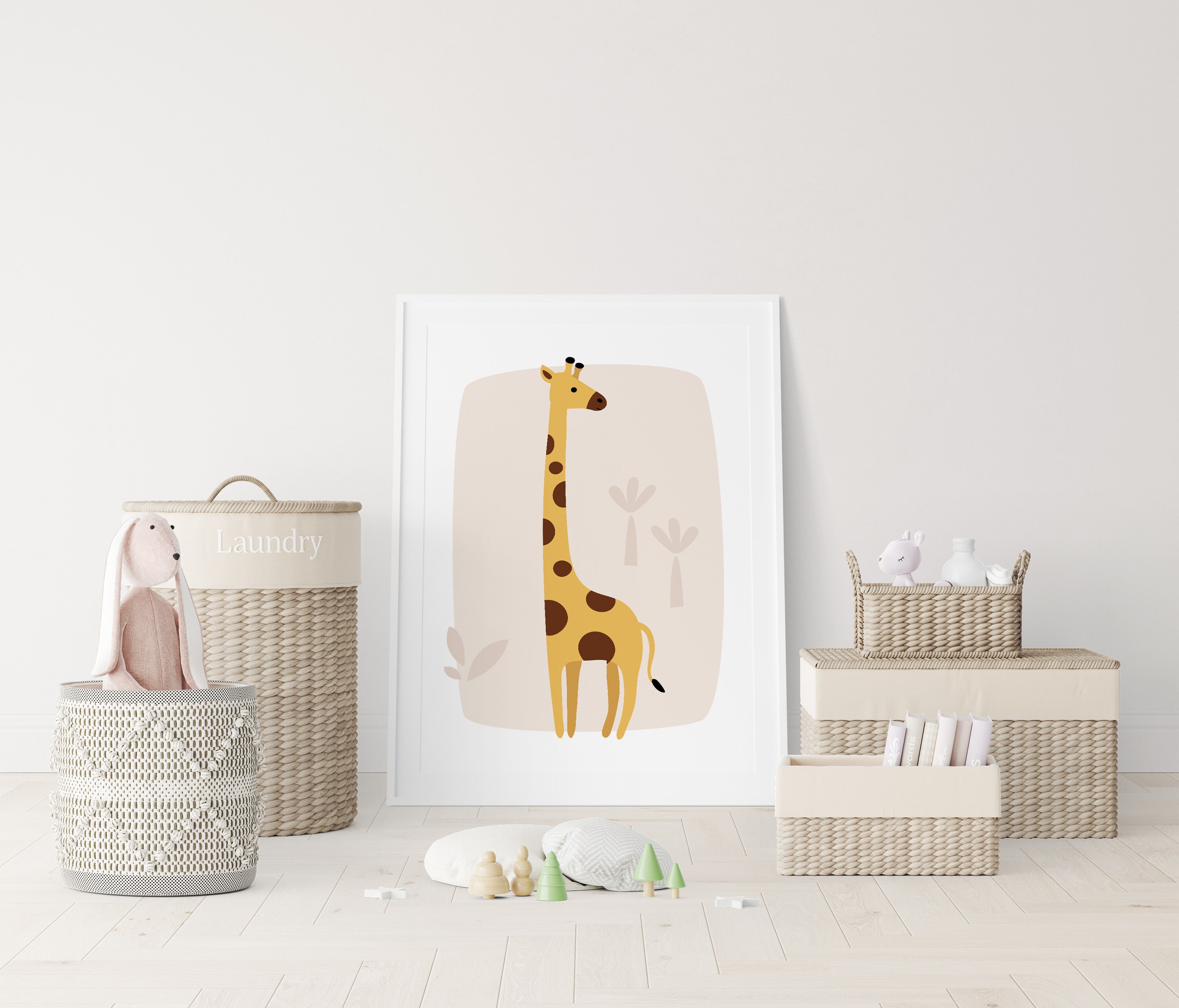 Giraffe Nursery Poster, Safari Nursery Print, Cute Animal Printable ...