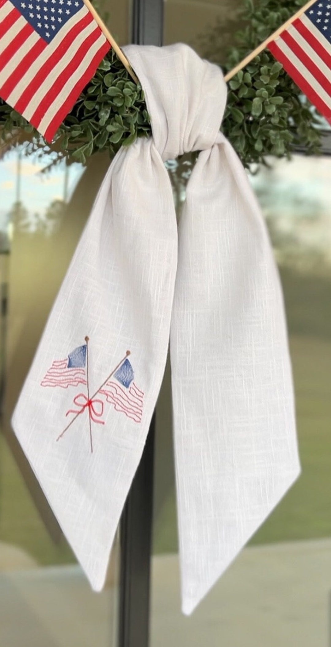 Wreath Sash 4th of July American Flag Wreath Attachment - Etsy