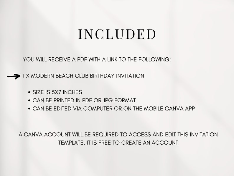 Chic Beach Birthday Invitation, Beach Club Party Invite, Pool Party ...