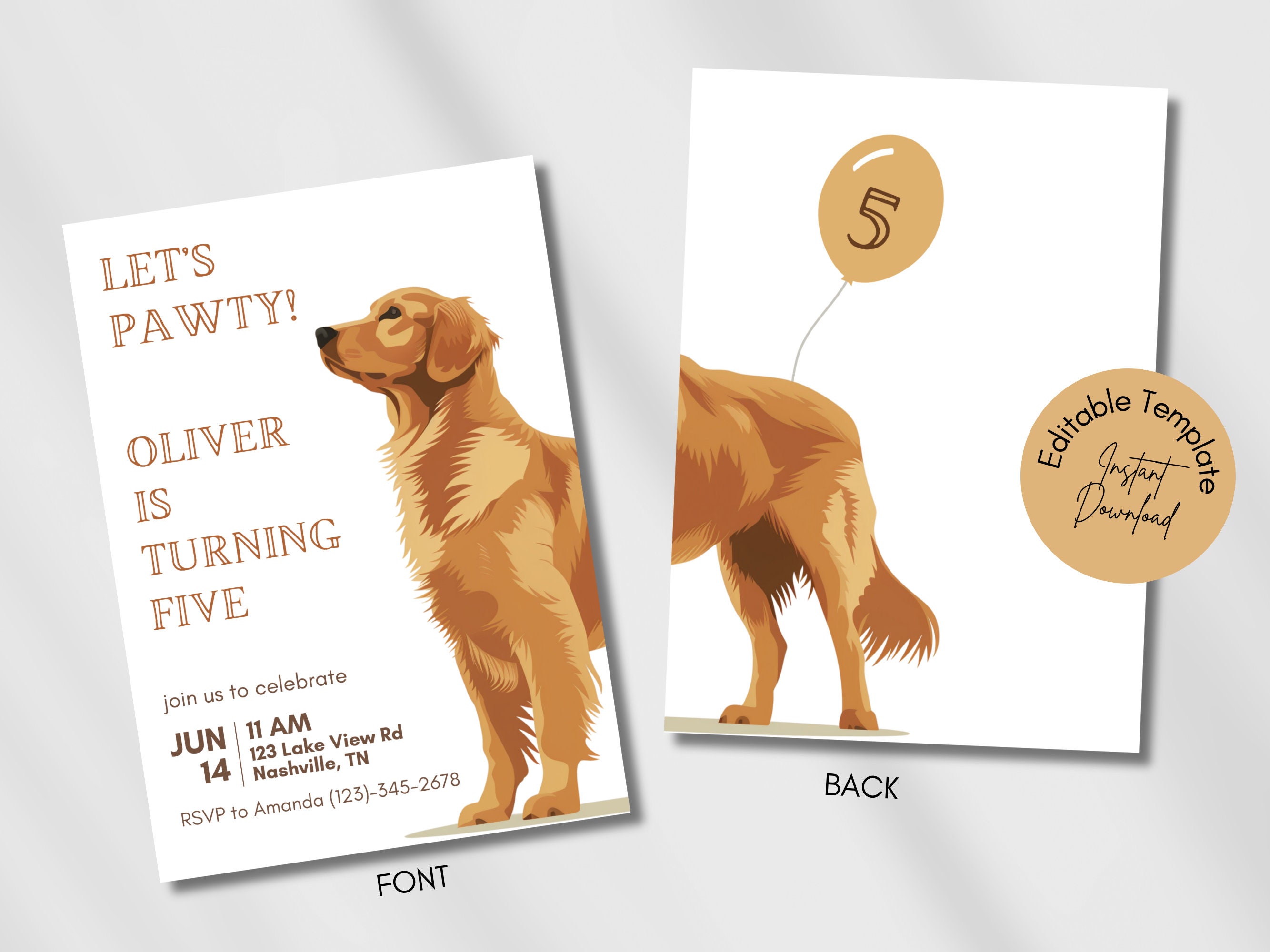 Puppy Birthday Pawty Invitation, Come Sit Stay Invite, MODERN Puppy ...