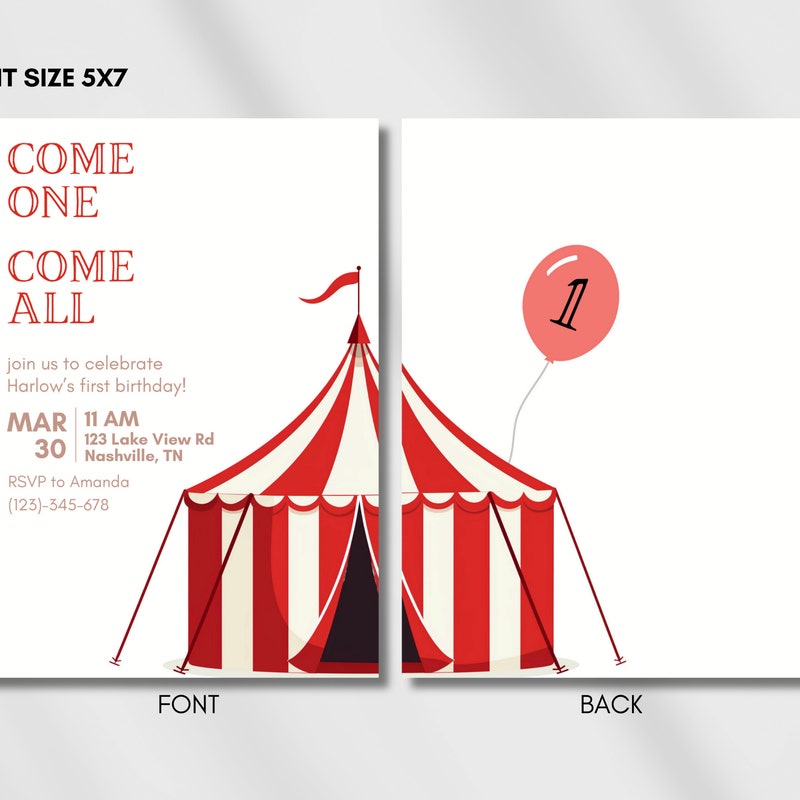 Circus Tent Invitation - Etsy