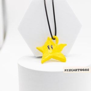 Y2K Mario Super Star Necklace - Super Mario Bros -nintendo Merch - Clay ...