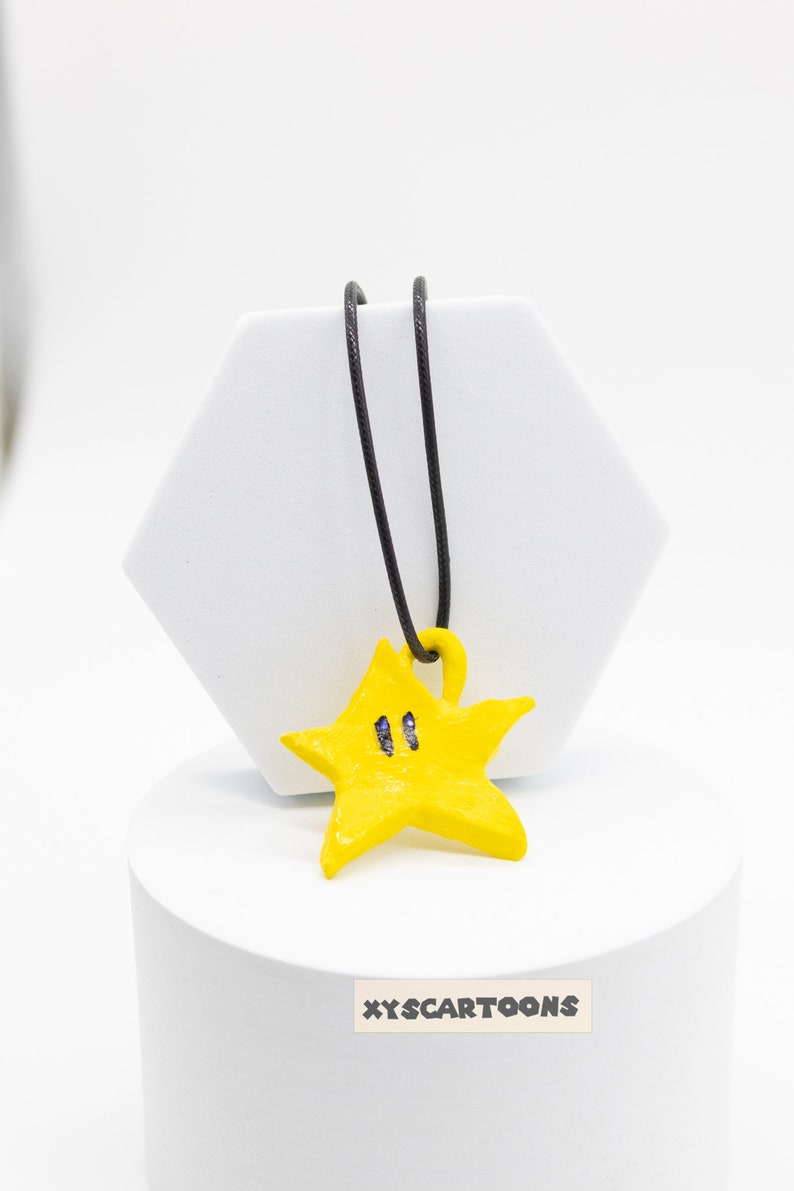 Y2K Mario Super Star Necklace - Super Mario Bros -nintendo Merch - Clay ...