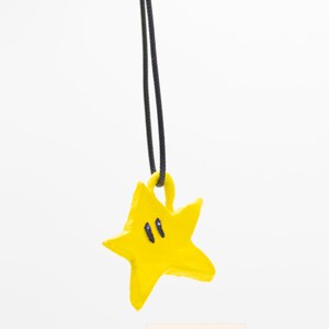 Y2K Mario Super Star Necklace - Super Mario Bros -nintendo Merch - Clay ...