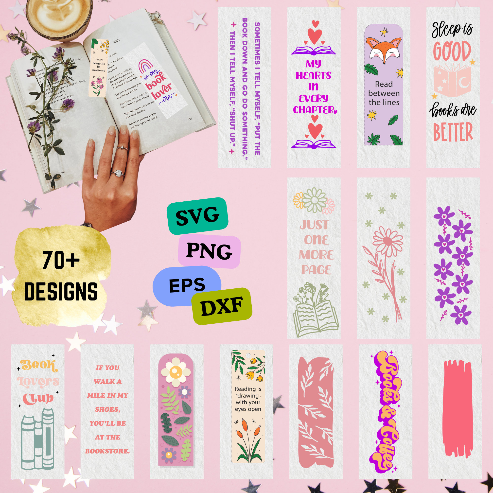 Bookmark SVG Bundle, Bookmark SVG PNG, Bookmark Quote Svg, Printable ...