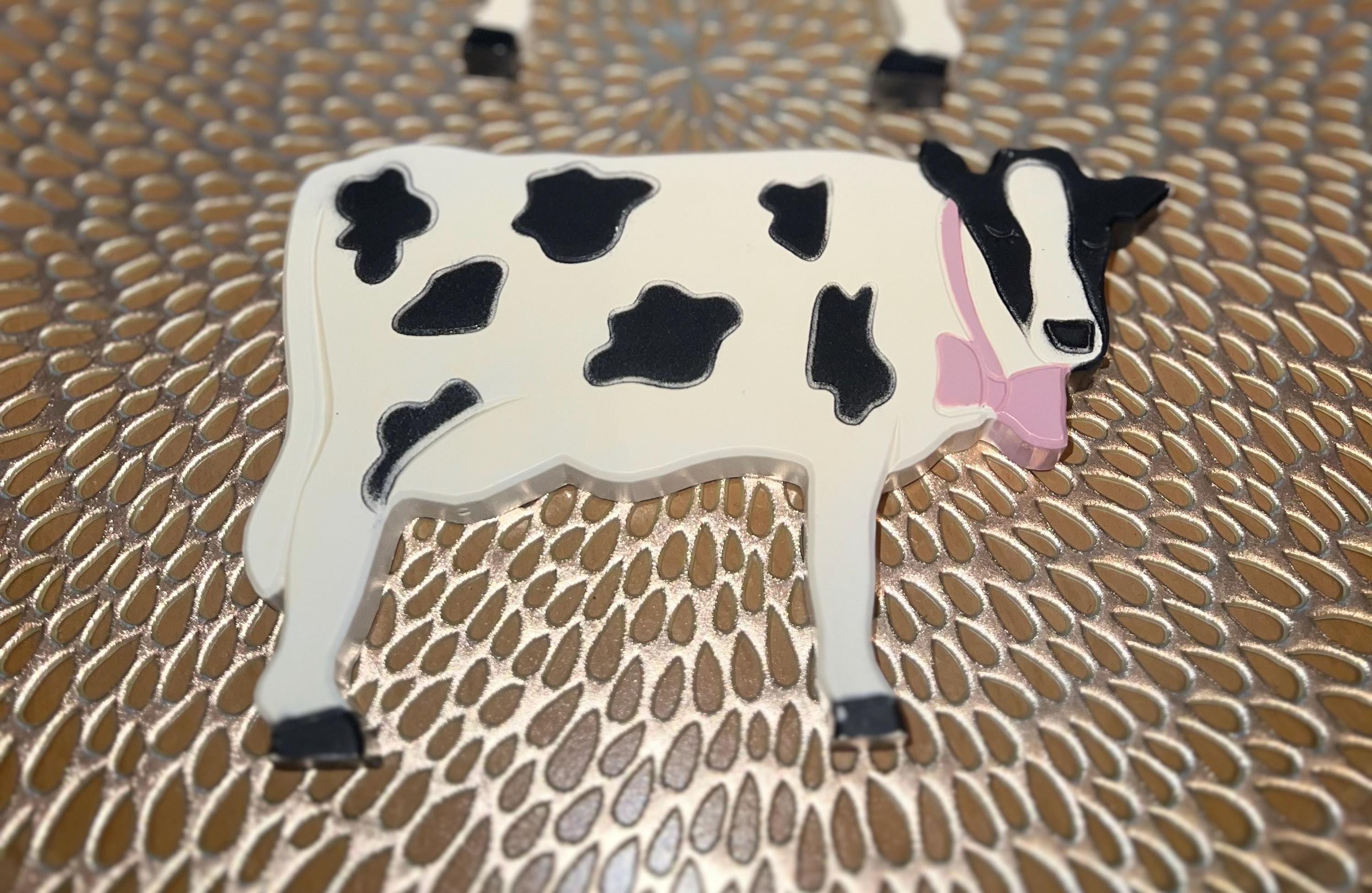 Vintage Cow With Pink Bow Wall Plaques Set of 2 Made in USA - Etsy