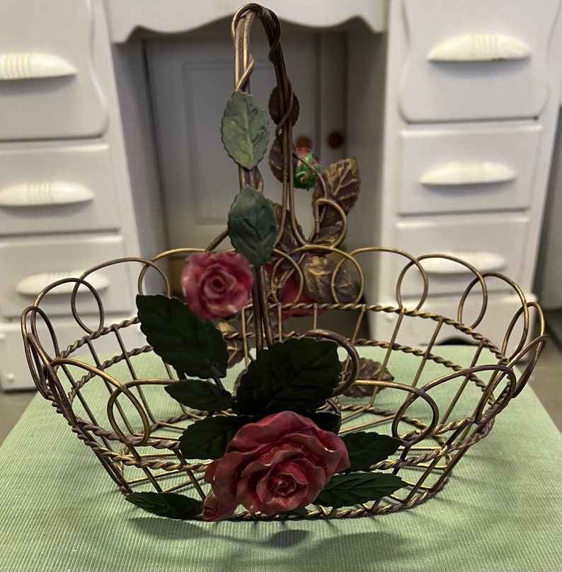 Vintage Decorative Wrought Iron Basket - Etsy