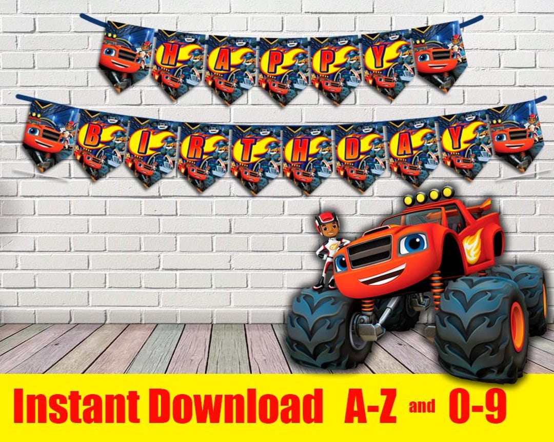Banner Instant Download, Blaze and the Monster Machines Banner, Monster ...