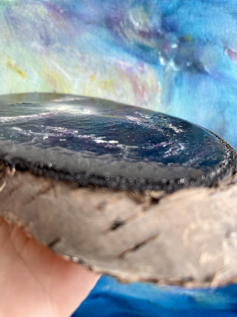 A Night Time Walk, Original Painting on Wood Slice, With Resin. - Etsy