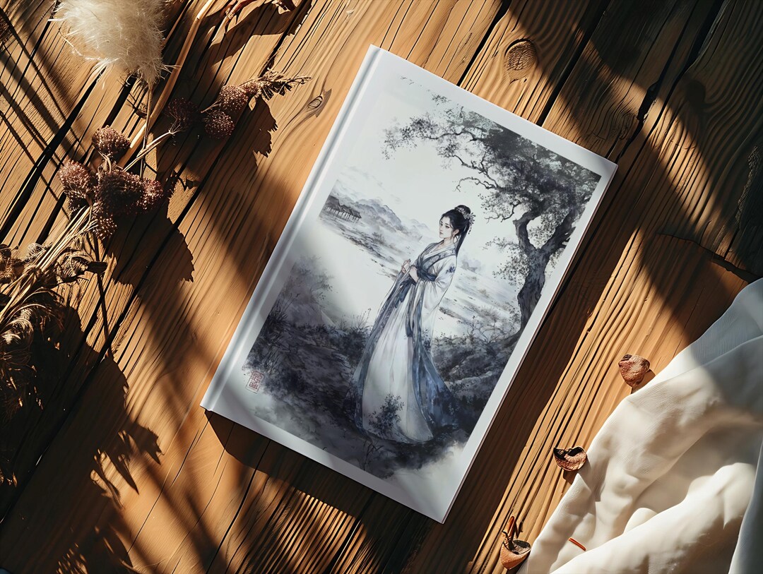 Hanfu Diary Lined Asian Sketchbook Watercolor Painting Woman Art ...