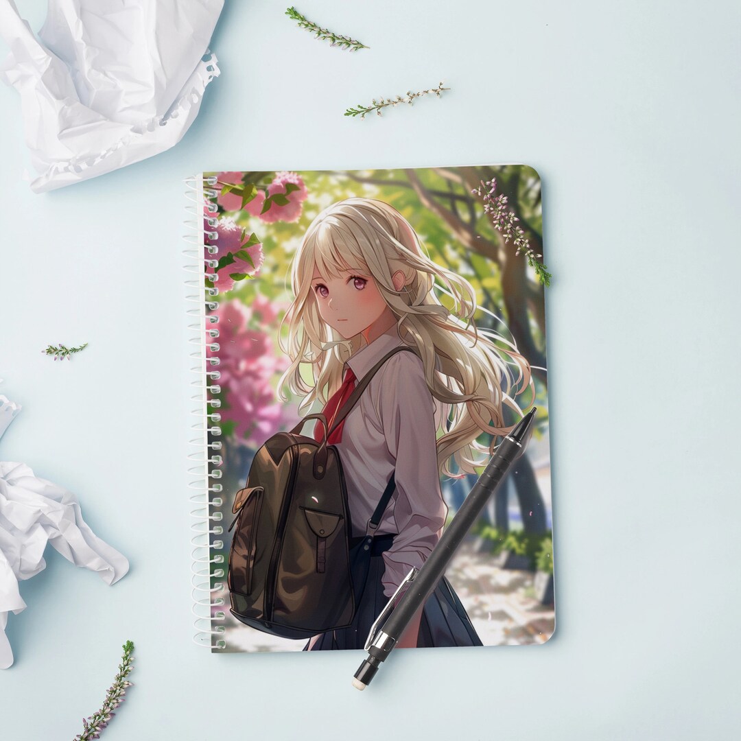 Spiral Notebook With Charming Anime Girl Perfect Gift for Kawaii and ...