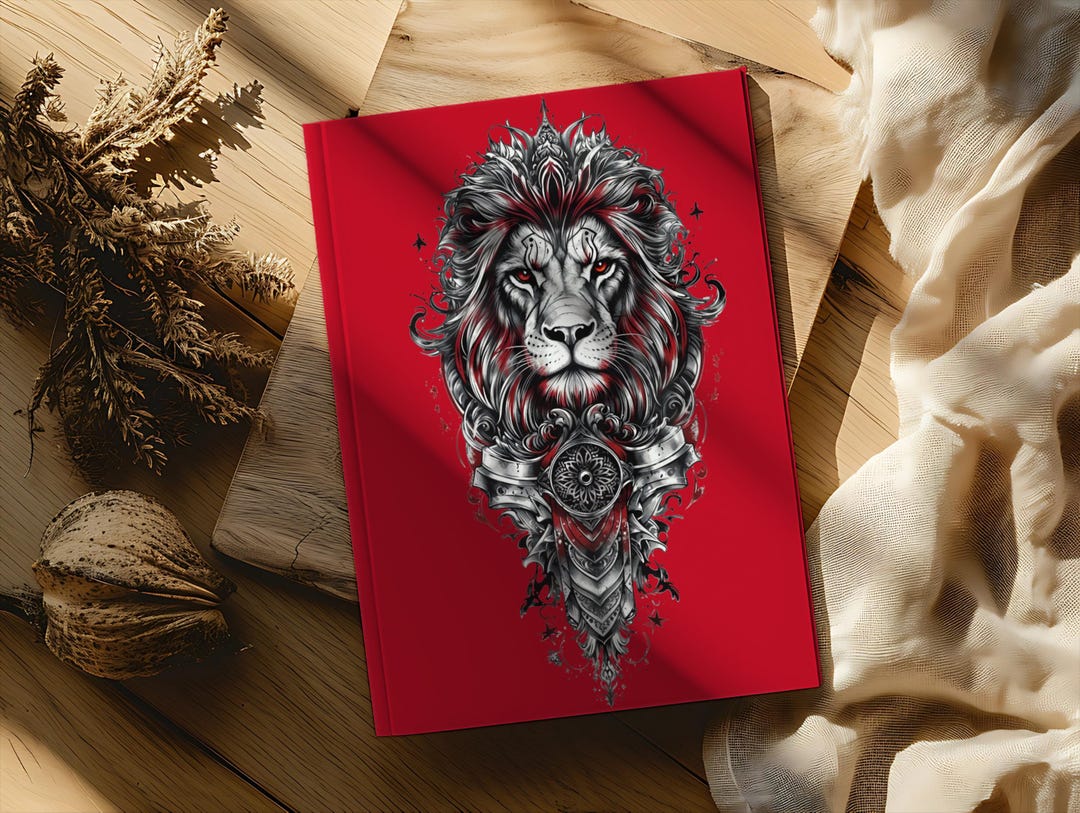 Lion Notebook, Power Animal Journal, Hardcover Diary With Majestic Lion ...