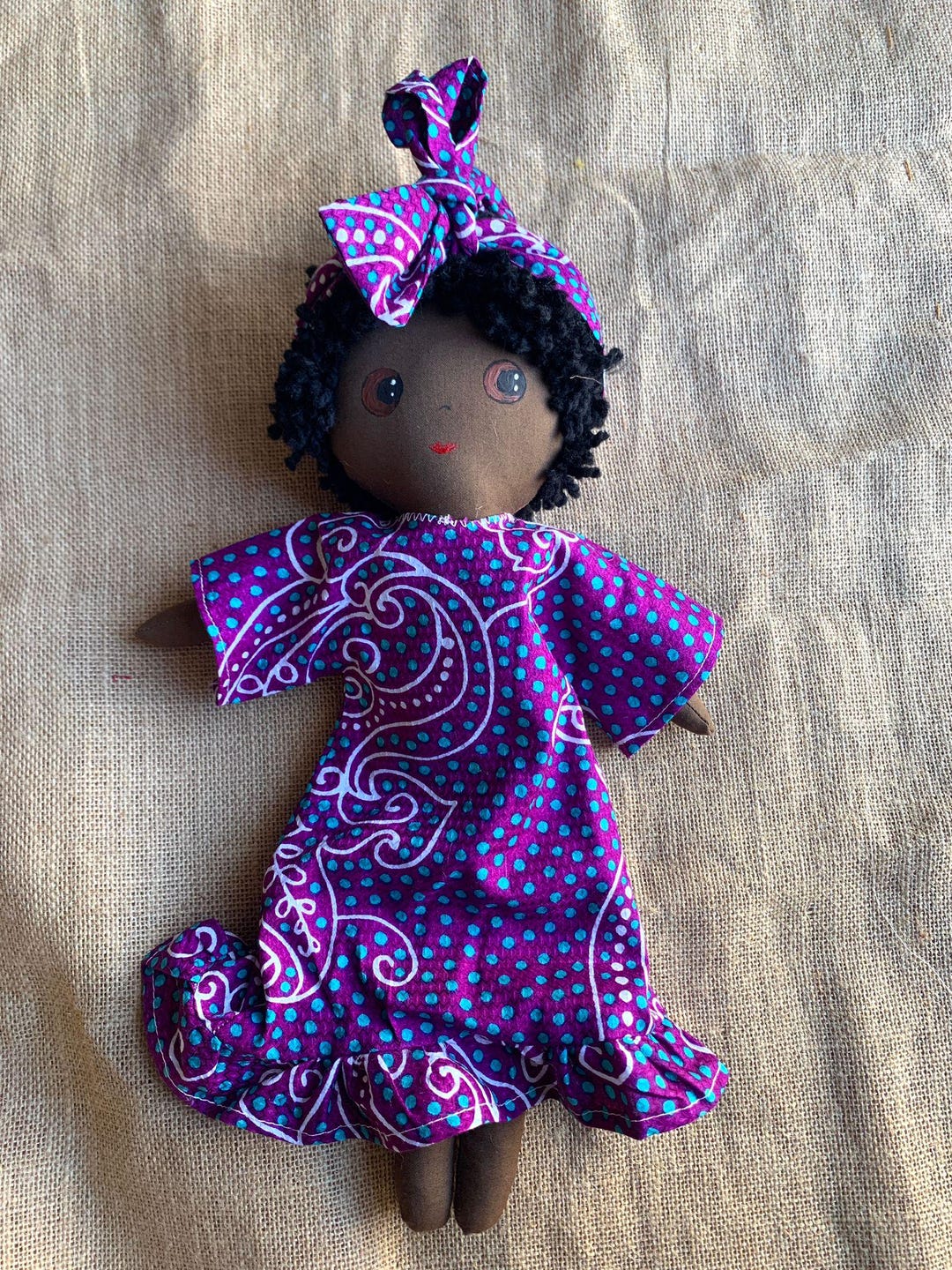 African Rag Doll,dark Skin Doll, Black Skin Princess Doll, Handmade Toy ...