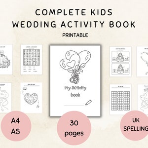 Kids Wedding Activity Book Printable Kids Wedding Activity Reception ...