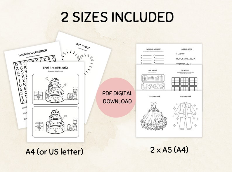 Kids Wedding Activity Book Printable Kids Wedding Activity Reception ...