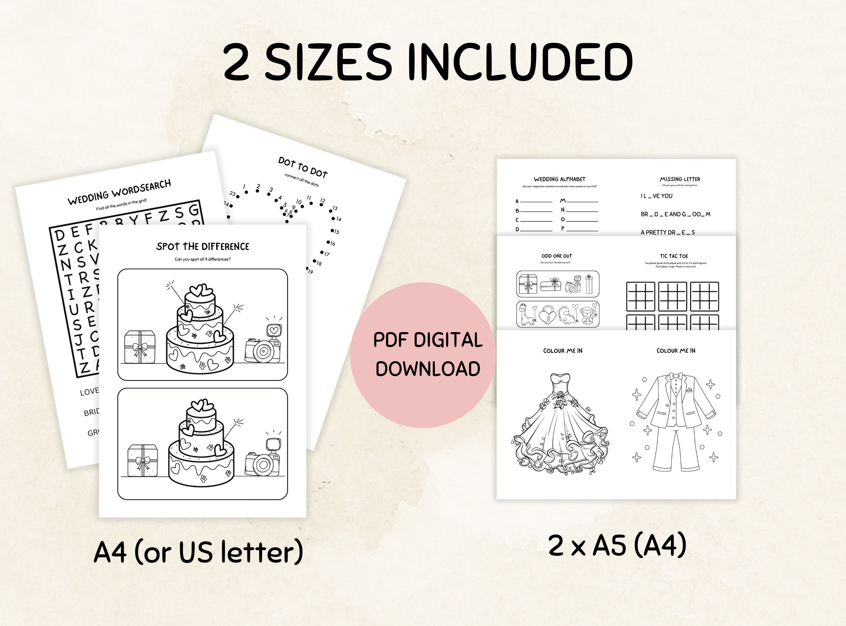 Kids Wedding Activity Book Printable Kids Wedding Activity Reception ...