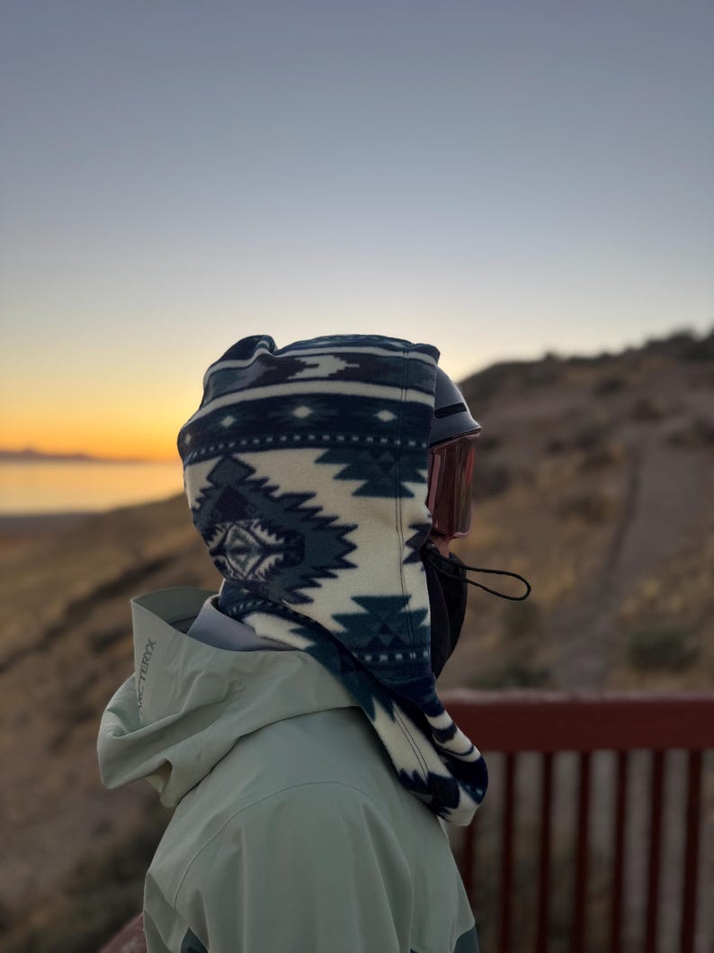 Fleece Ski/snowboard Hood, Over Helmet Balaclava Blue - Etsy