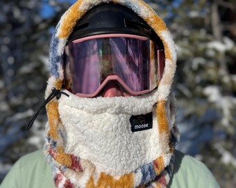 Fleece Ski/snowboard Hood, Over Helmet Balaclava Brown - Etsy