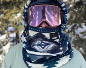 Fleece Ski/snowboard Hood, Over Helmet Balaclava Sherpa Aztec - Etsy