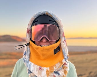 Fleece Ski/snowboard Hood, Over Helmet Balaclava Purple - Etsy