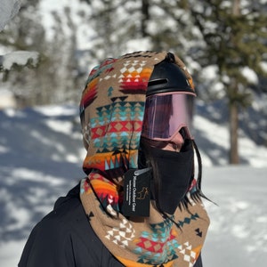 Fleece Ski/snowboard Hood, Over Helmet Balaclava Brown - Etsy