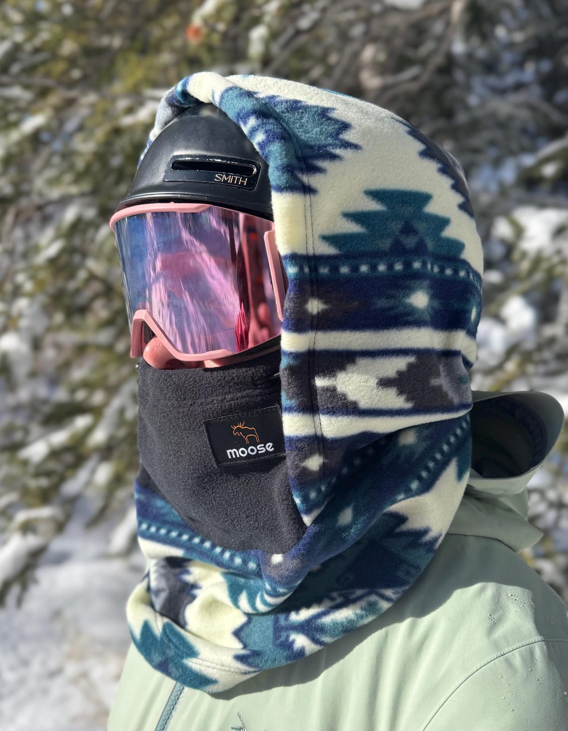 Fleece Ski/snowboard Hood, Over Helmet Balaclava Blue - Etsy