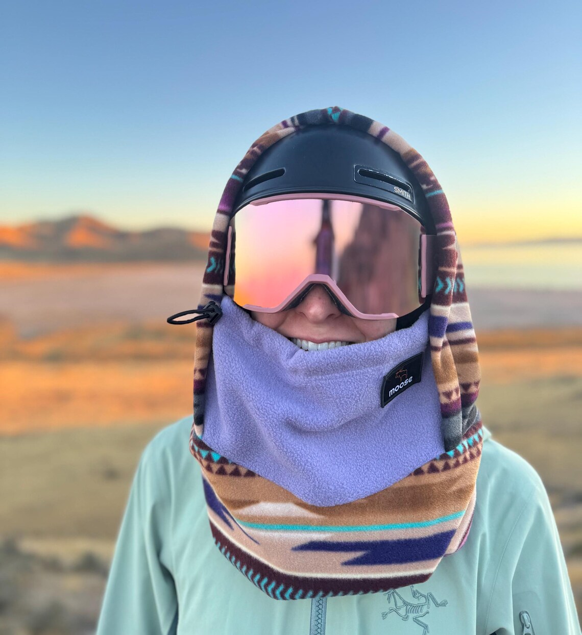 Fleece Ski/snowboard Hood, Over Helmet Balaclava Purple - Etsy