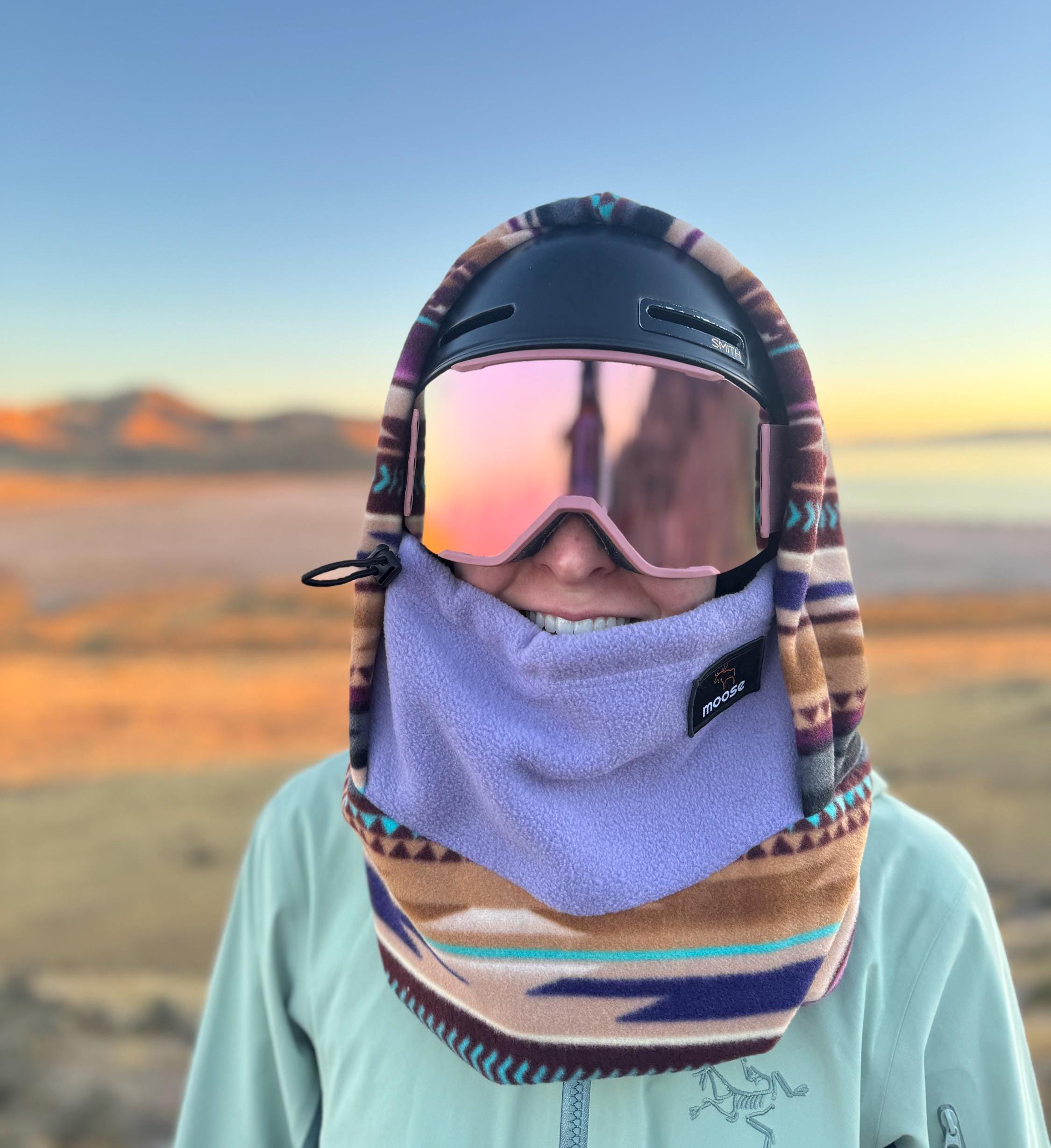 Fleece Ski/snowboard Hood, Over Helmet Balaclava Purple - Etsy