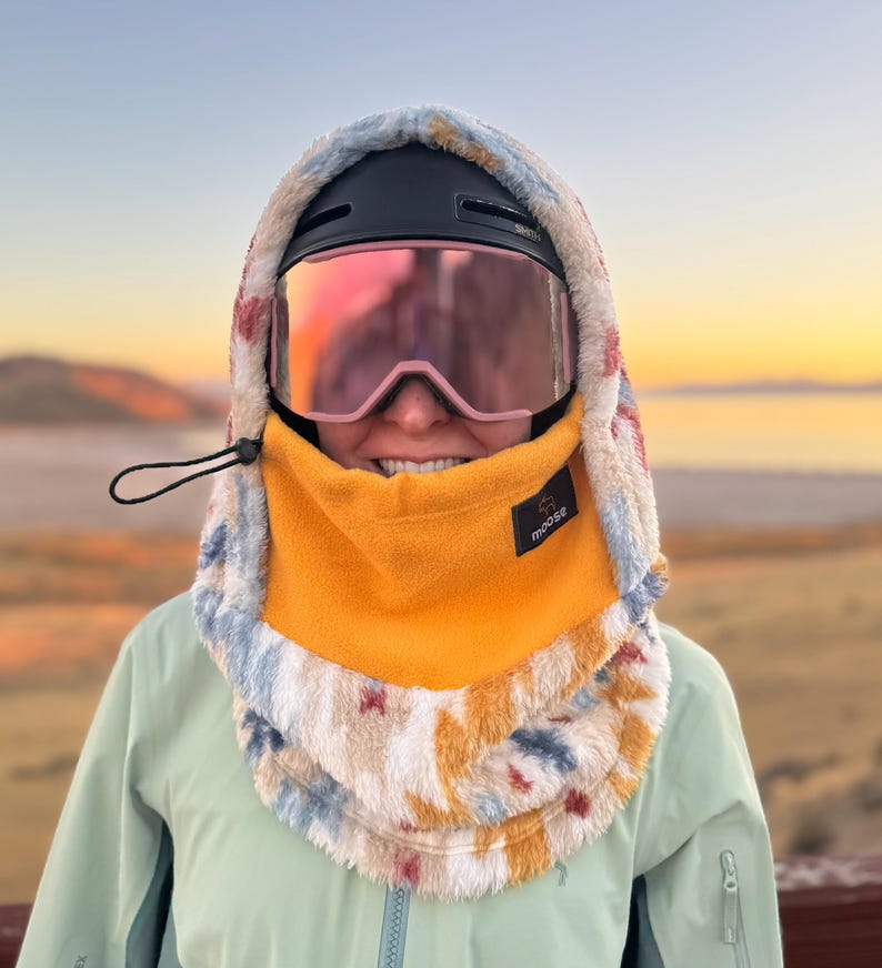 Fleece Ski/snowboard Hood, Over Helmet Balaclava Sherpa Aztec - Etsy