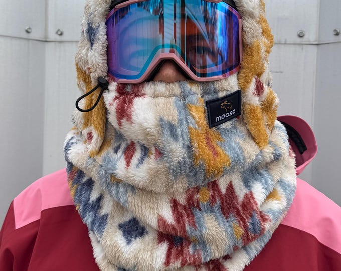 Fleece Ski/snowboard Hood, Over Helmet Balaclava Sherpa Aztec - Etsy