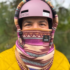 Fleece Ski/snowboard Hood, Over Helmet Balaclava Purple - Etsy