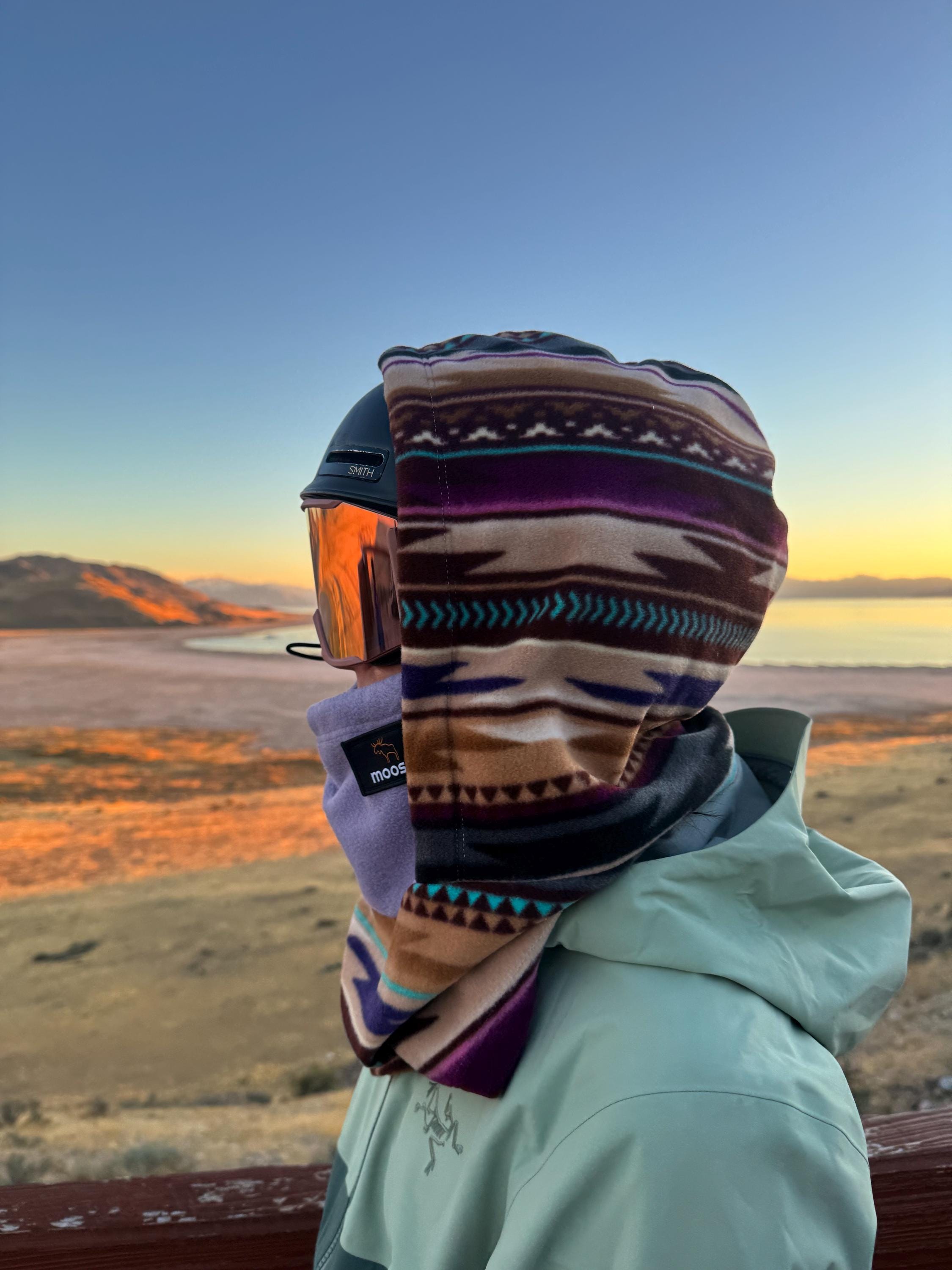 Fleece Ski/snowboard Hood, Over Helmet Balaclava Purple - Etsy