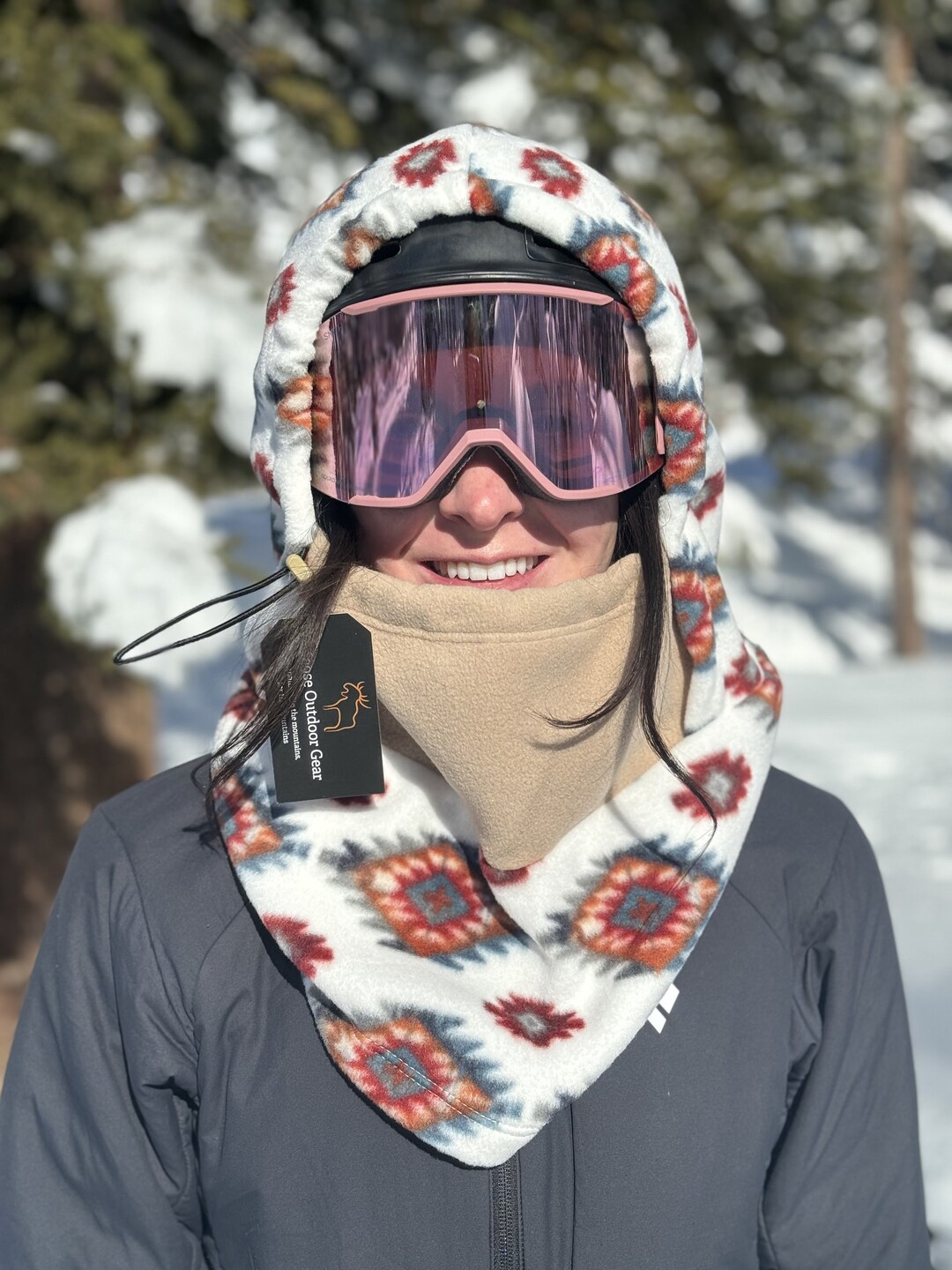 Fleece Ski/snowboard Hood, Over Helmet Balaclava - Etsy