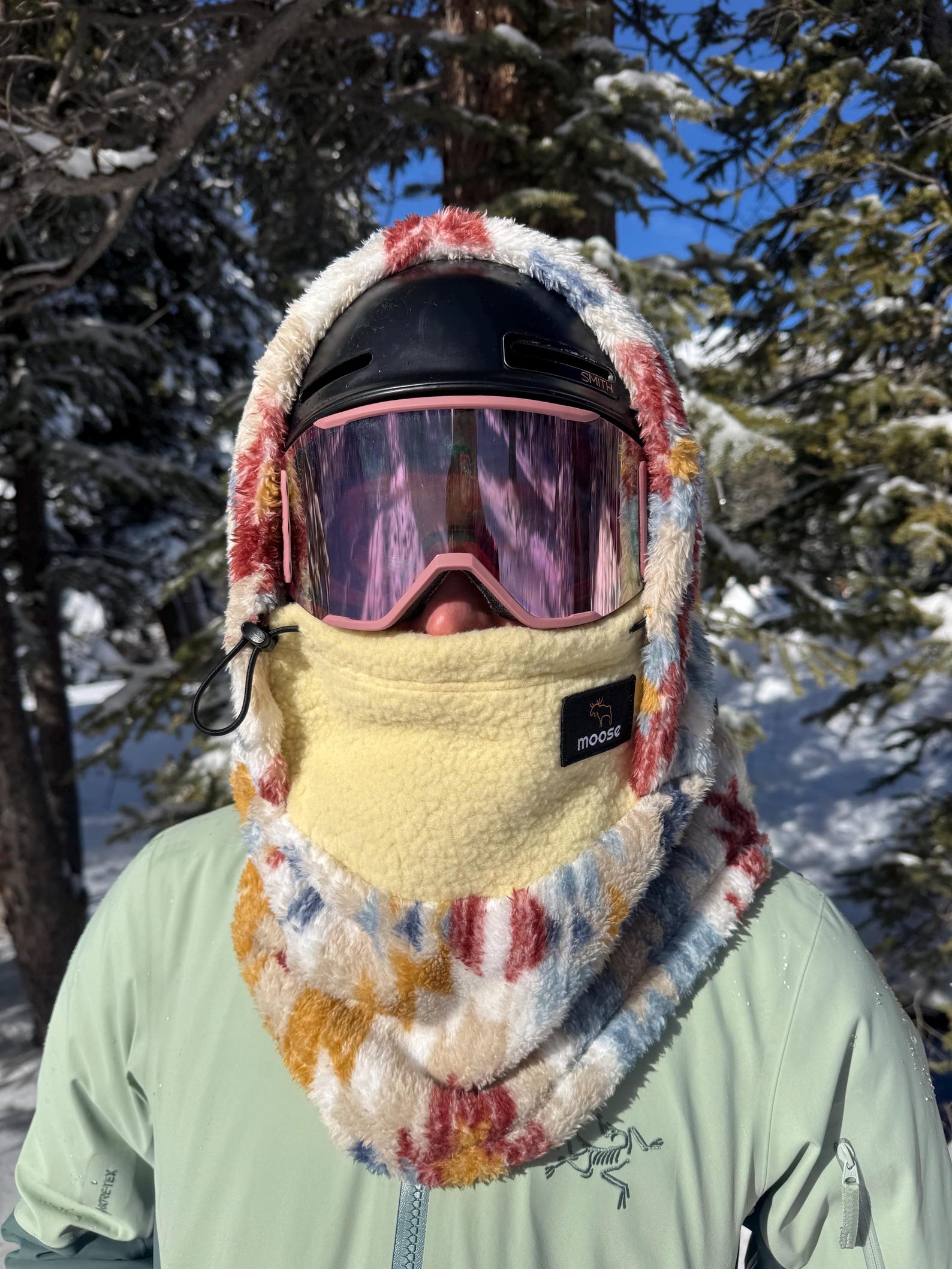 Fleece Ski/snowboard Hood, Over Helmet Balaclava Aztec Sherpa - Etsy