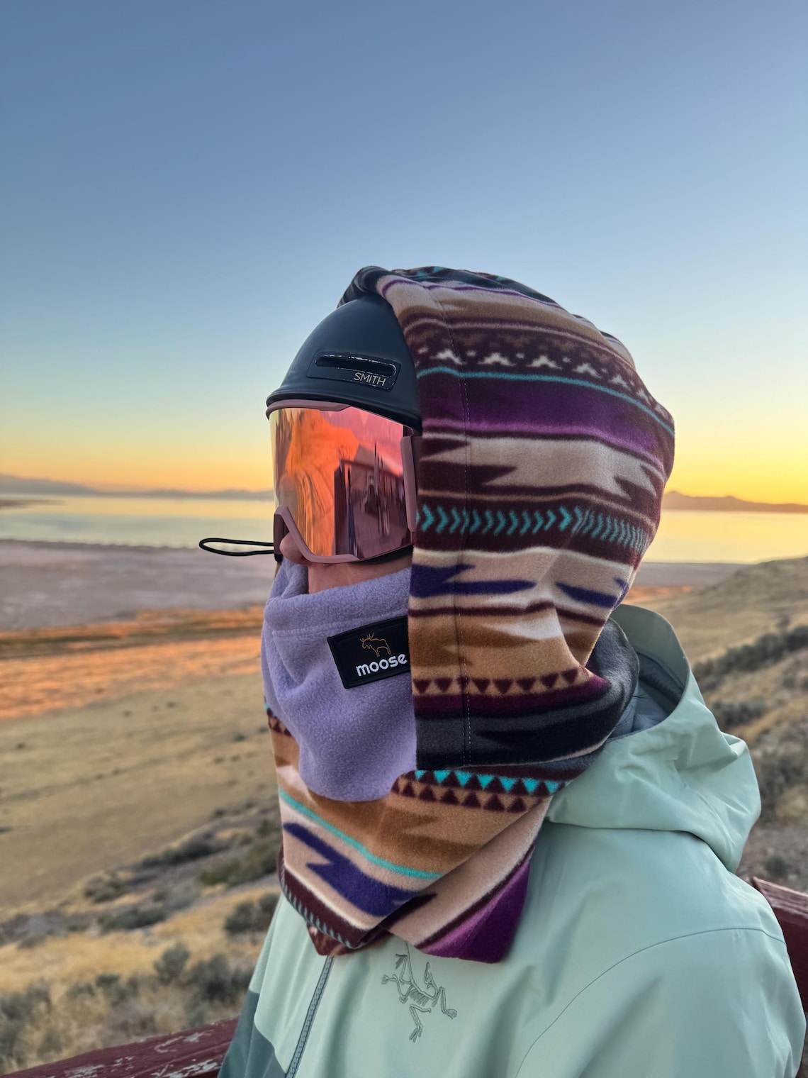 Fleece Ski/snowboard Hood, Over Helmet Balaclava Purple - Etsy