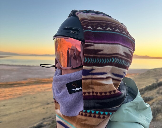 Fleece Ski/snowboard Hood, Over Helmet Balaclava Purple - Etsy