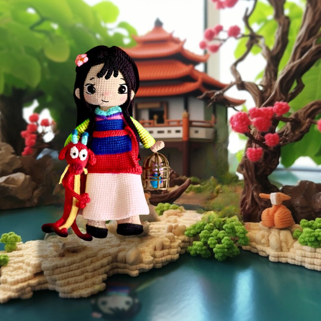 Mulan, Mushu, Cricket Inspired Crochet Doll Patterns, ENGLISH, Instant ...