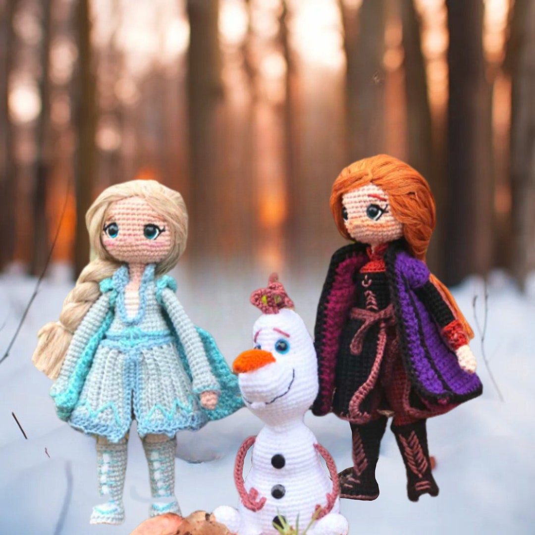 Frozen-inspired Elsa and Anna Crochet Pattern Bundle, 41-page DIY ...