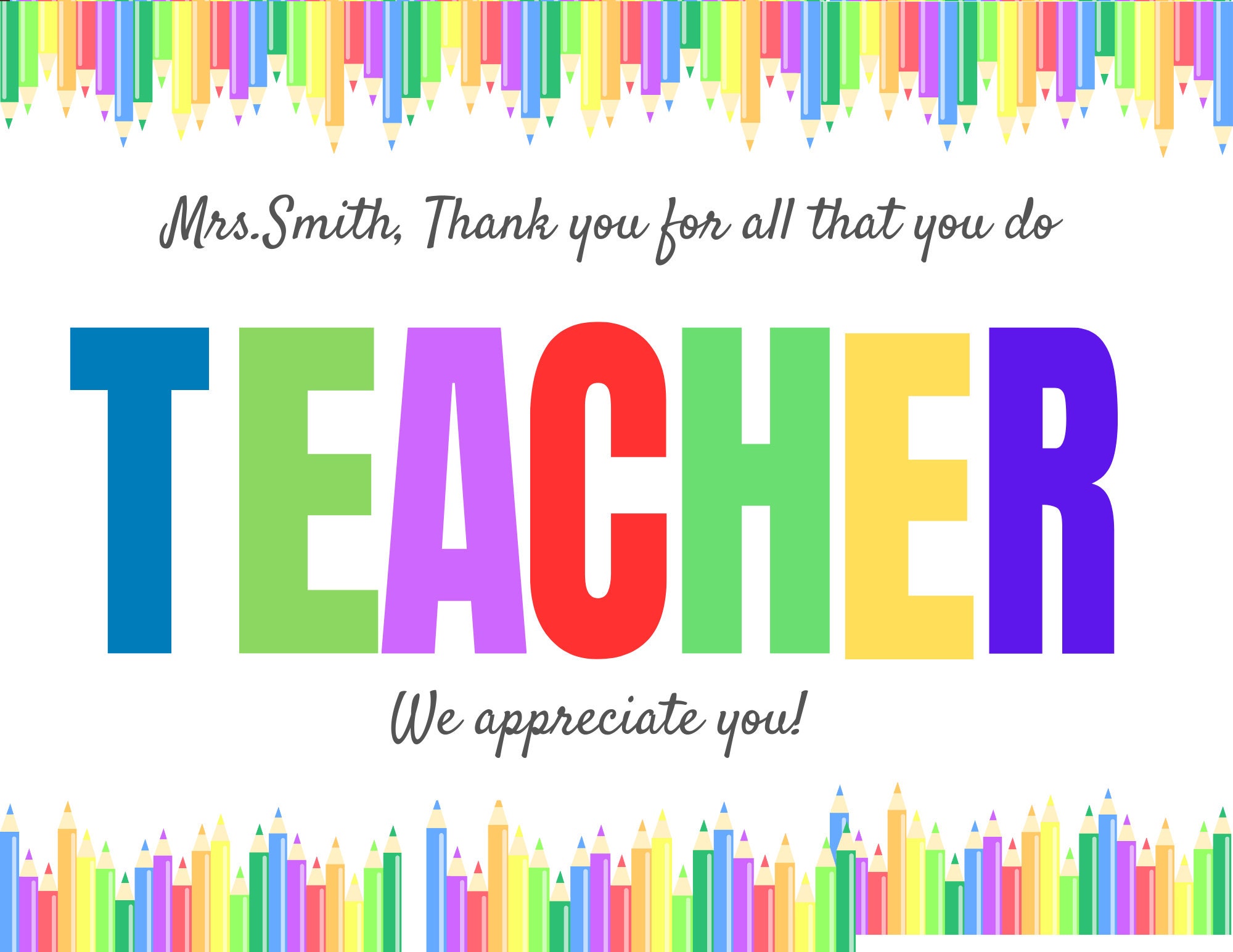 Teacher Appreciation Canva Template, Teacher Gift, Teacher Appreciation ...