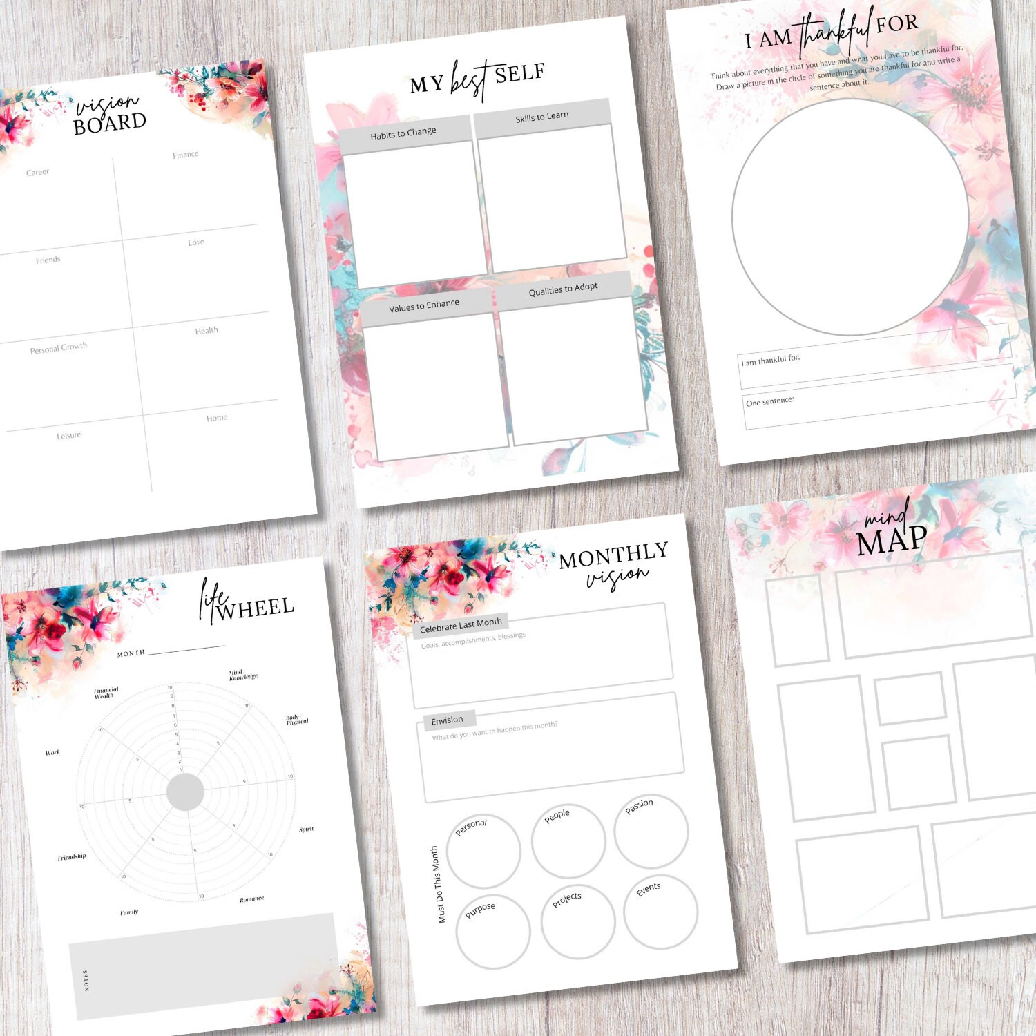 Vision Book Journal Digital Download and Printable Files. Floral ...